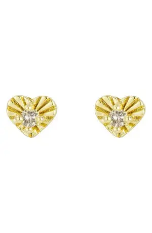 ST. MORAN Natural Diamond Heart Burst Stud Earrings