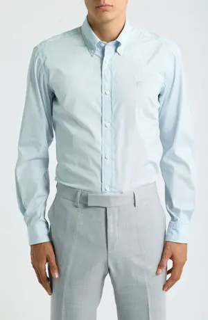 BOSS H-roan Slim Fit Button Down Shirt - Open Blue