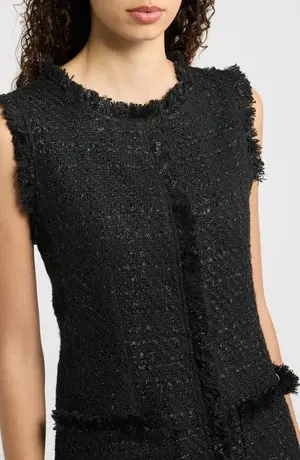 Kobi Halperin Rives Metallic Floral Appliqué Tweed Dress