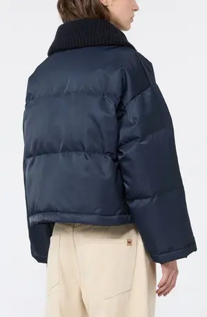 Max Mara Knit Collar Quilted Down Puffer Jacket