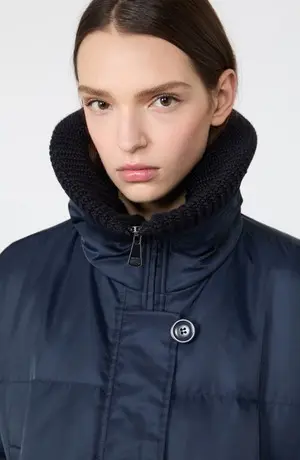 Max Mara Knit Collar Quilted Down Puffer Jacket