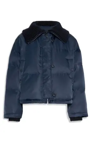 Max Mara Knit Collar Quilted Down Puffer Jacket