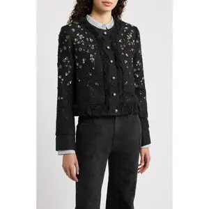 Kobi Halperin Marshall Metallic Floral Appliqué Jacket
