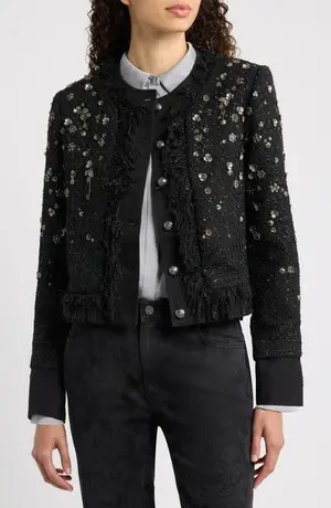 Kobi Halperin Marshall Metallic Floral Appliqué Jacket