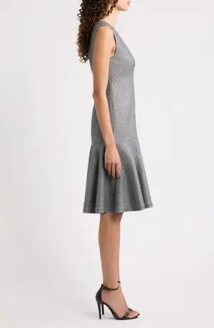 Kobi Halperin Brett Sleeveless Metallic Drop Waist Dress