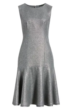Kobi Halperin Brett Sleeveless Metallic Drop Waist Dress