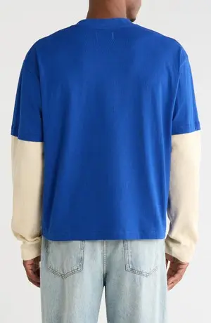 HONOR THE GIFT Honor Double Sleeve Cotton T-shirt - Royal Blue