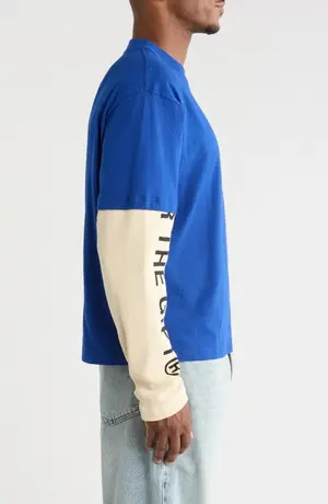HONOR THE GIFT Honor Double Sleeve Cotton T-shirt - Royal Blue