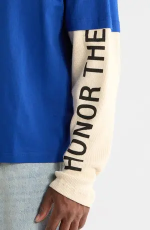 HONOR THE GIFT Honor Double Sleeve Cotton T-shirt - Royal Blue