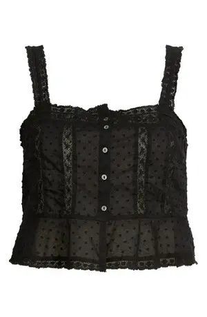 LoveShackFancy Vietta Swiss Dot Peplum Top