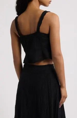 LoveShackFancy Julietta Swiss Dot Peplum Top