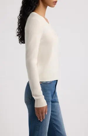LoveShackFancy Mingley Wool And Cashmere Sweater With Lace Bow