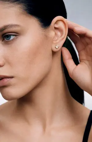 ST. MORAN 14k Gold Plated Square Stud Earrings