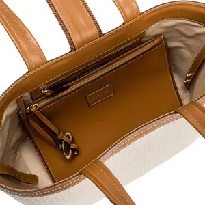 SERENA UZIYEL Boho Chic Medium Off White Tote Bag