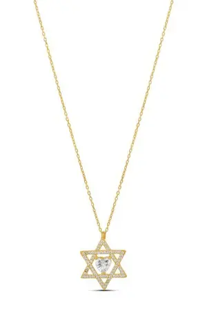 SHYMI Star Of David Heart Pendant Necklace With Zirconia