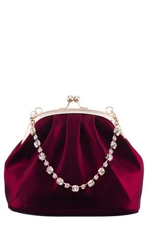 Nina Maura-m Crystal Handle Frame Clutch