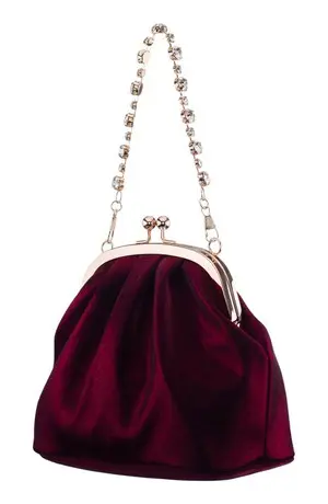 Nina Maura-m Crystal Handle Frame Clutch