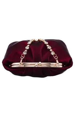 Nina Maura-m Crystal Handle Frame Clutch