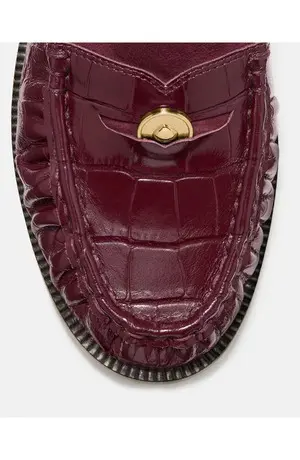 Kate Spade New York Penny Croc Embossed Leather Loafer