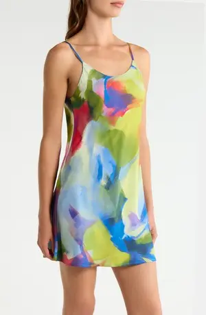 Natori Kumo Printed Stretch Satin Chemise