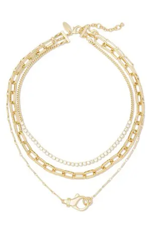Ramy Brook Lena Multi Strand Necklace - Clear/gold