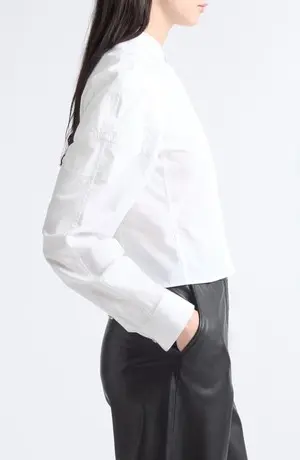 Helmut Lang Cotton Poplin Band Collar Shirt