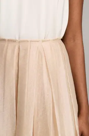 Vince Pleated Layered Midi Skirt