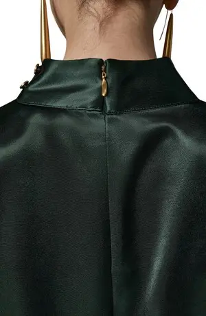 Donna Karan New York Satin High Neck Cape Top