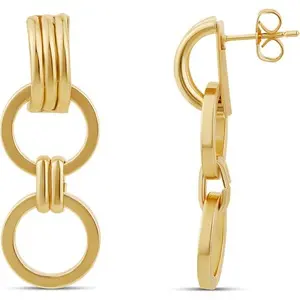 SHYMI Round Link Drop Earrings Gold