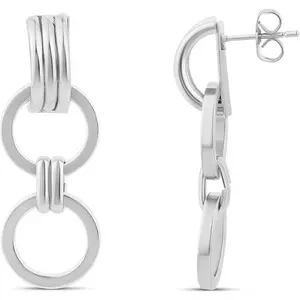 SHYMI Round Link Drop Earrings - Silver