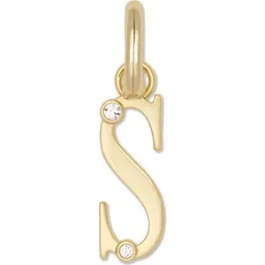 Ramy Brook Initial S Cubic Zirconia Charm - Clear/gold