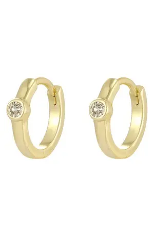 ST. MORAN Diamond Bezel Huggie Hoop Earrings