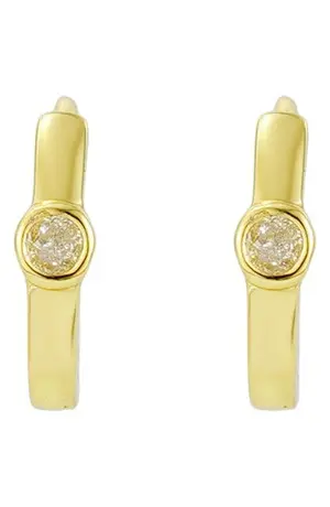 ST. MORAN Diamond Bezel Huggie Hoop Earrings
