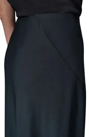 Donna Karan New York Midi Knit Skirt With Diagonal Seam