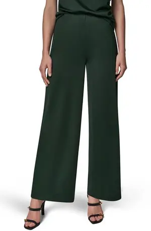 Donna Karan New York Pull On Wide Leg Pants - Black Forest