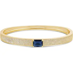 SHYMI SHYMI Pavé Bangle With Center Stone Blue