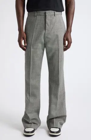 Amiri Houndstooth Wool Trousers - Black