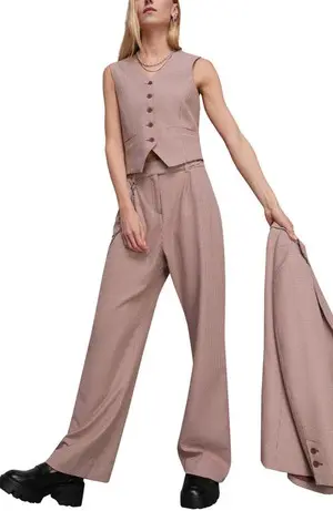 WILDFANG The Empower Houndstooth Wide Leg Trouser