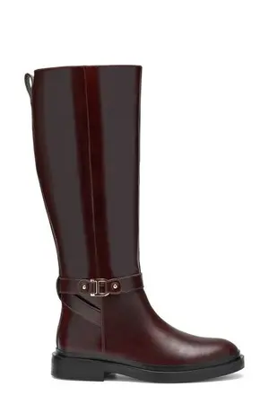 Clarks Previa Bit Knee High Leather Boot - Brown