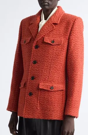 Saint Laurent Tweed Wool & Silk Blend Jacket