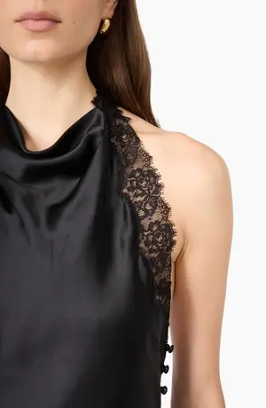 Cami Nyc Lucille Lace Trim Silk Top