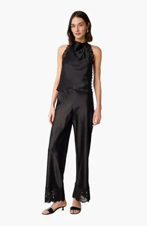 Cami Nyc Lucille Lace Trim Silk Top