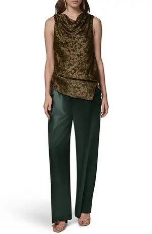 Donna Karan New York Drape Neck Burnout Top
