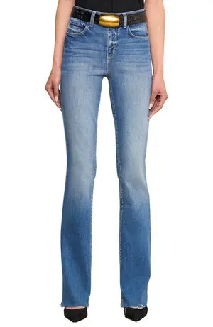 L'Agence Les Petites Ruth Raw Hem Straight Leg Jeans