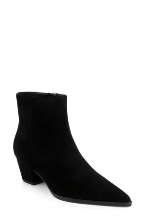 L'Agence Vesey Pointed Toe Bootie - Black Suede