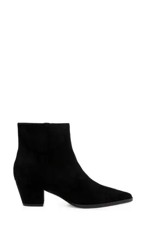 L'Agence Vesey Pointed Toe Bootie - Black Suede