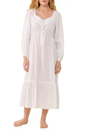 Eileen West Lace Trim Cotton Ballet Nightgown