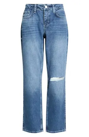 L'Agence Nevia Ripped Slouchy Straight Leg Jeans
