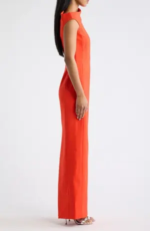 Solace London Arion One-shoulder Cap Sleeve Gown
