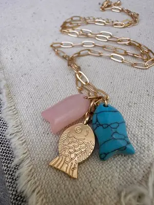 ERIN MCDERMOTT JEWELRY Three Lucky Fish Necklace